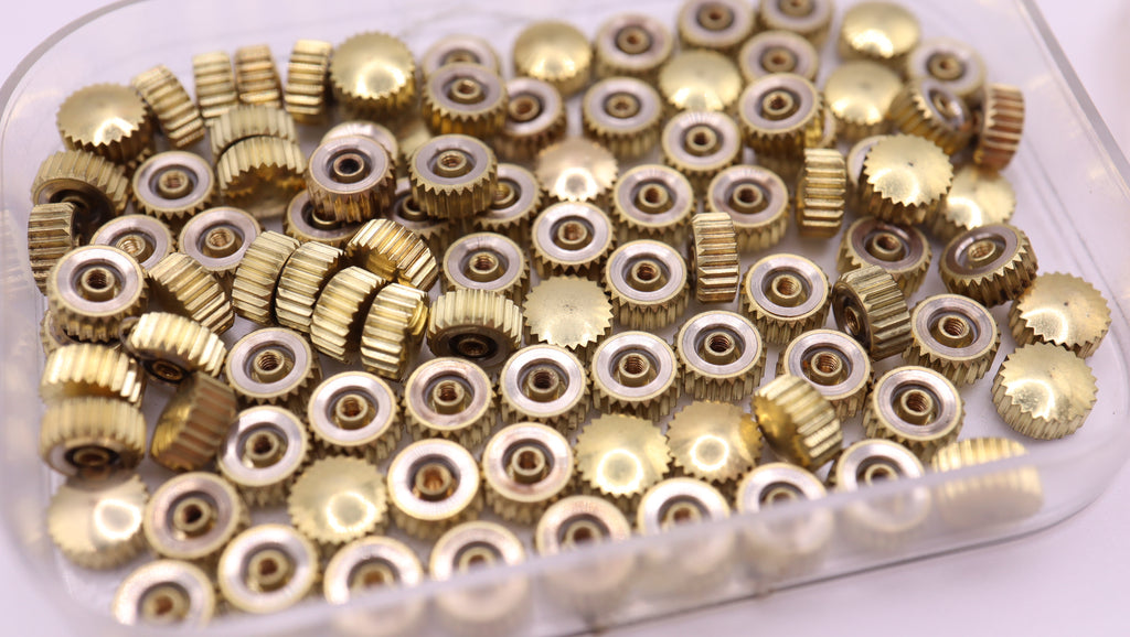 Gilt Watch Crowns - BFG 866 - Boxed Set NOS – Welwyn Watch Parts